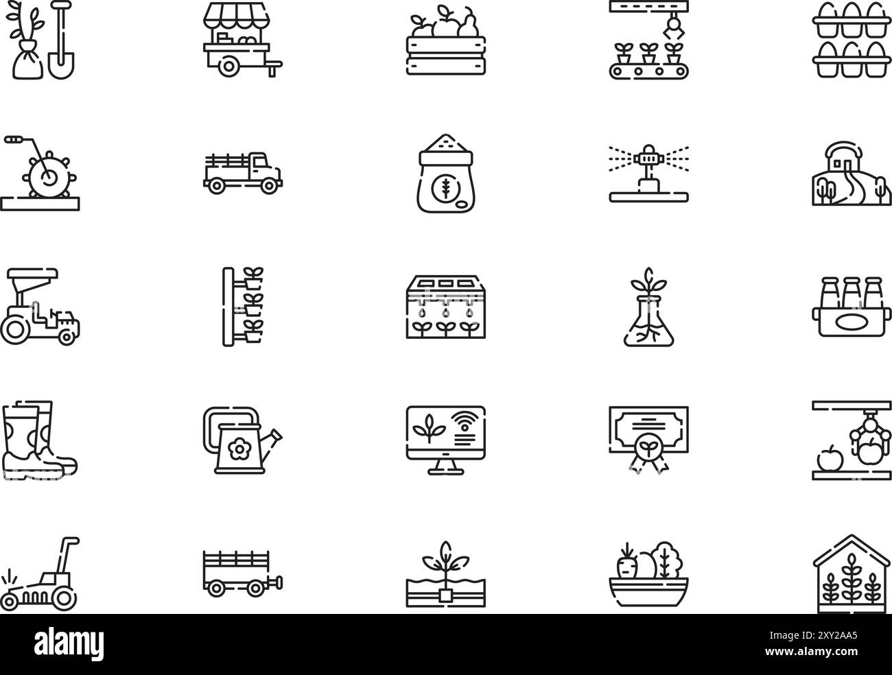 Farming icons collection is a vector illustration with editable stroke ...
