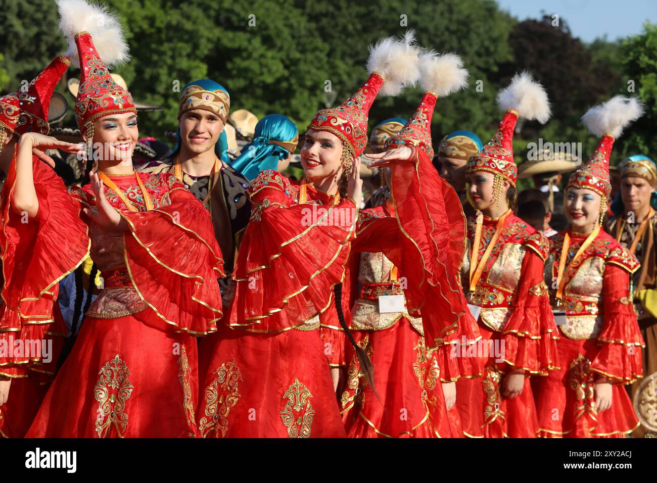 Festive procession through the streets of Sofia of participants in the ...