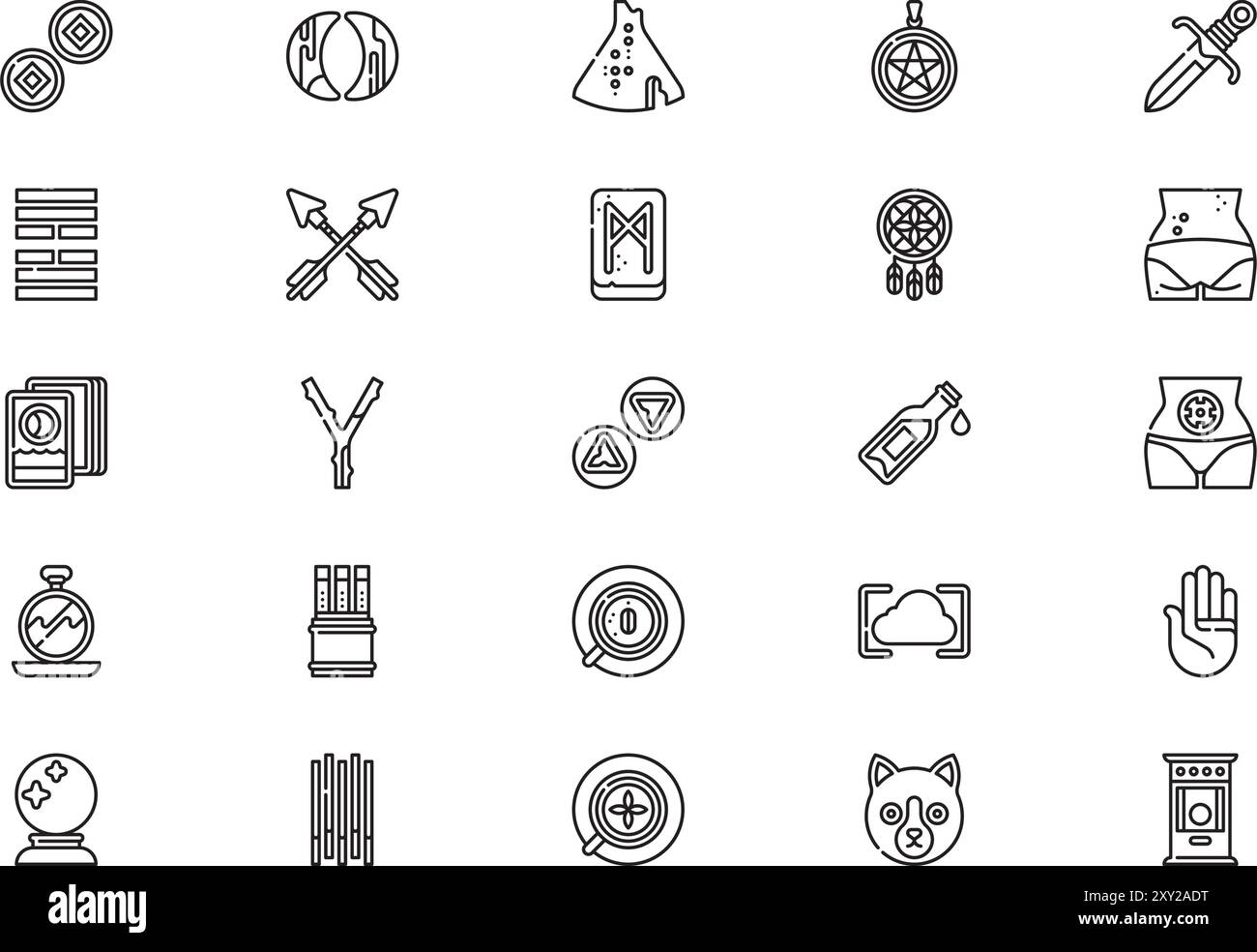 Fortune teller icons collection is a vector illustration with editable ...
