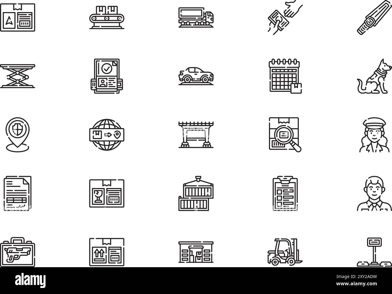 Customs icons collection is a vector illustration with editable stroke ...