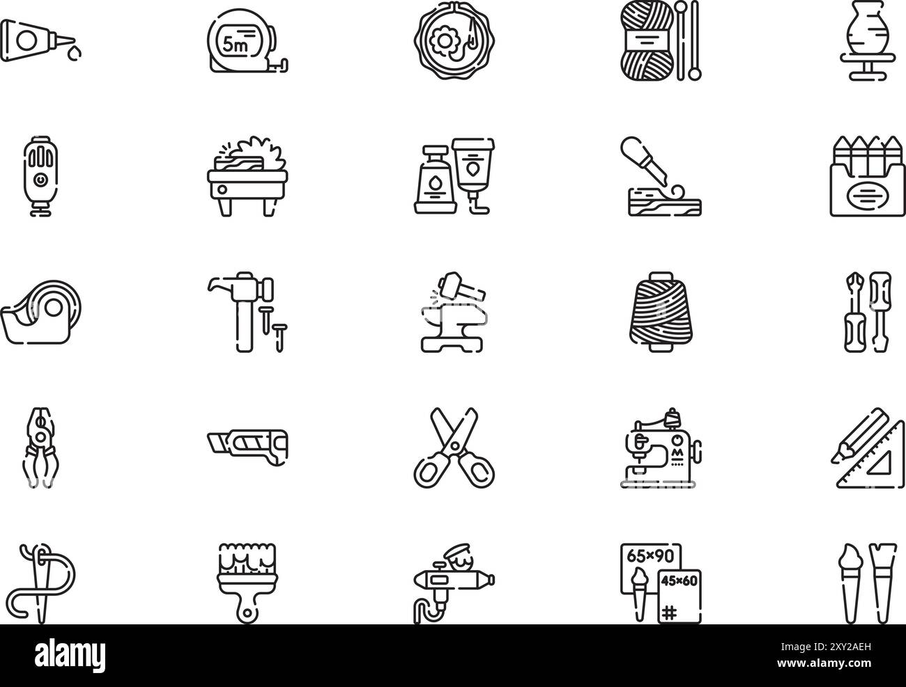 Crafting table vector vectors Black and White Stock Photos & Images - Alamy