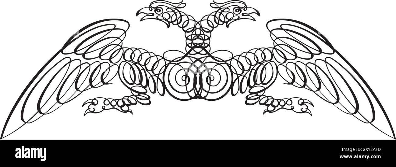 Vintage Decorative Calligraphy Ornamental eagle Silhouette vector ...