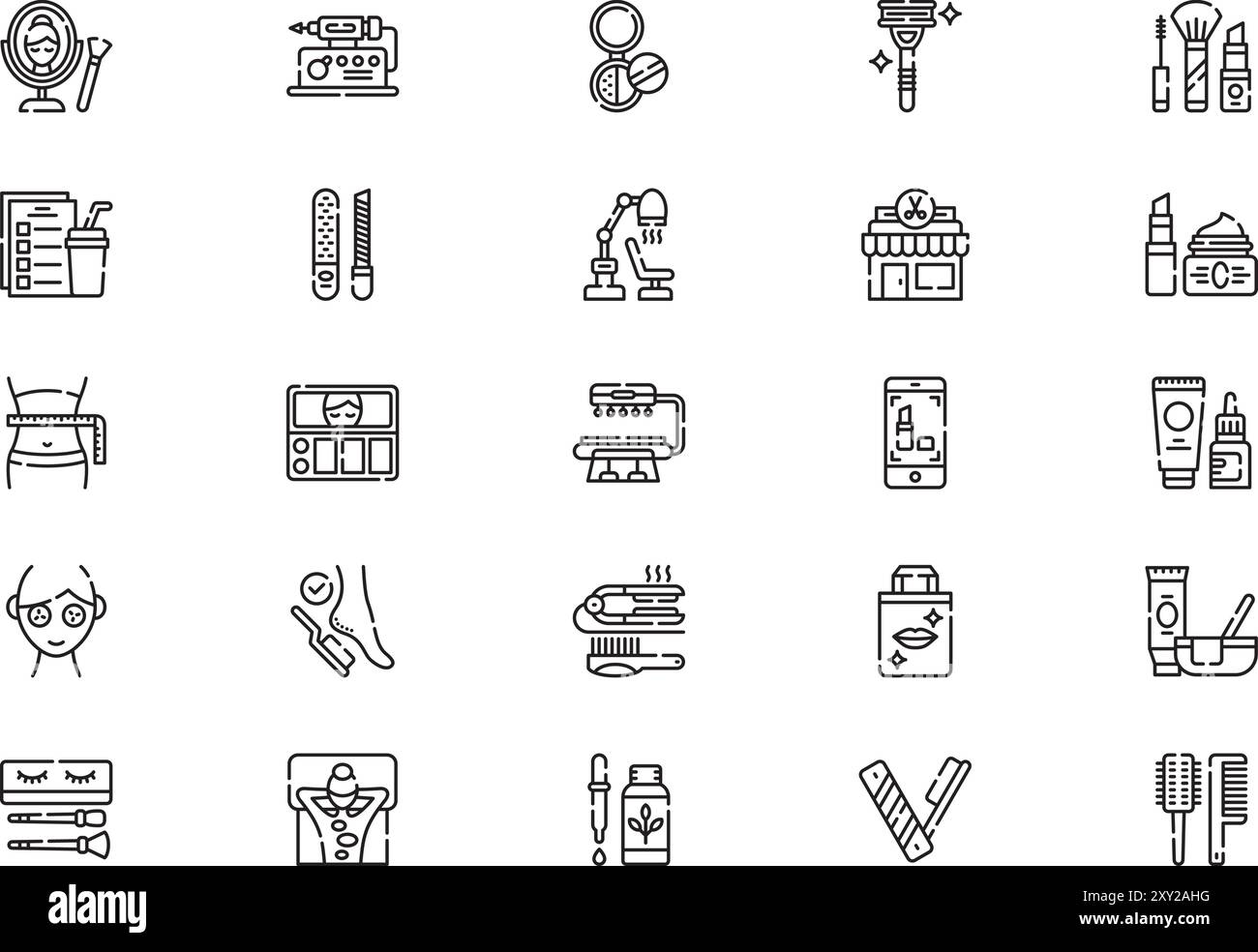 Beauty salon icons collection is a vector illustration with editable ...