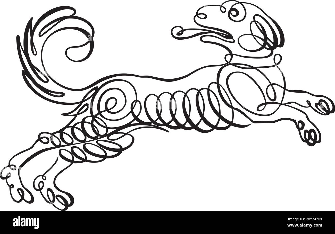 Vintage forged dog classic calligraphic retro vignette ornamental ...