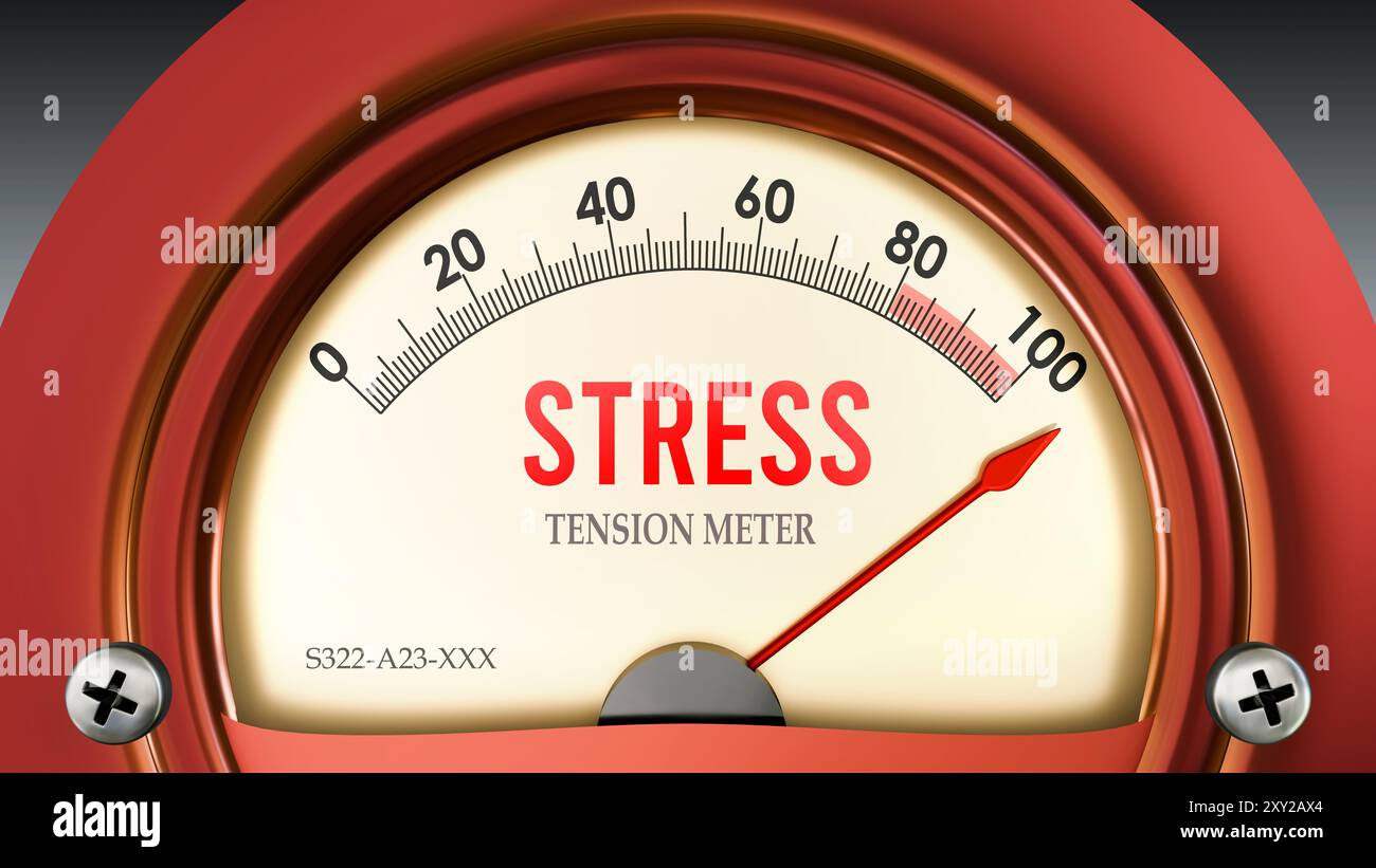 Stress and tension that is hitting a full scale hi-res stock ...