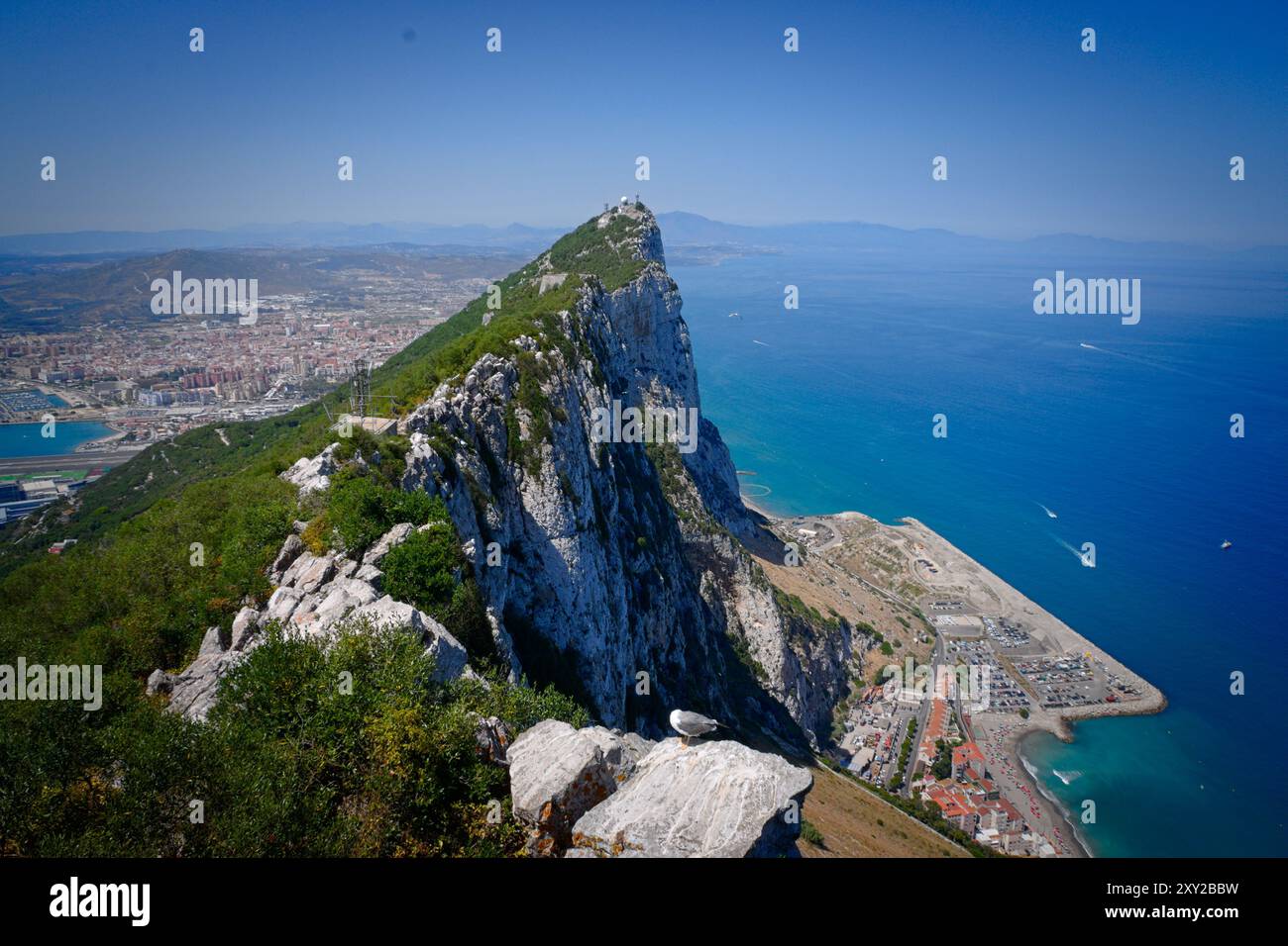 Panoramic Landscape of the Iconic Rock of Gibraltar Rising Above the ...