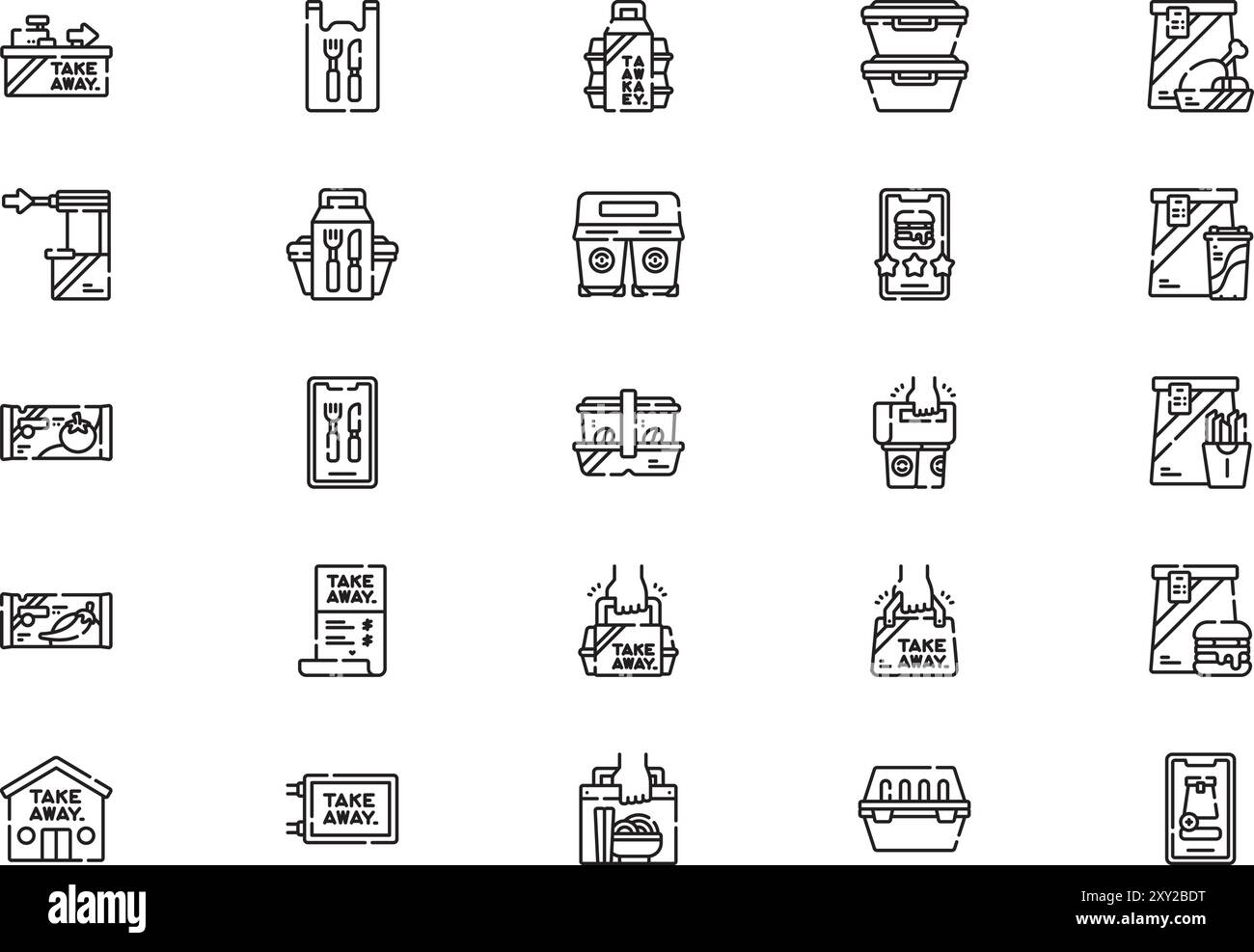 Take away icons collection is a vector illustration with editable stroke Stock Vector Image ...