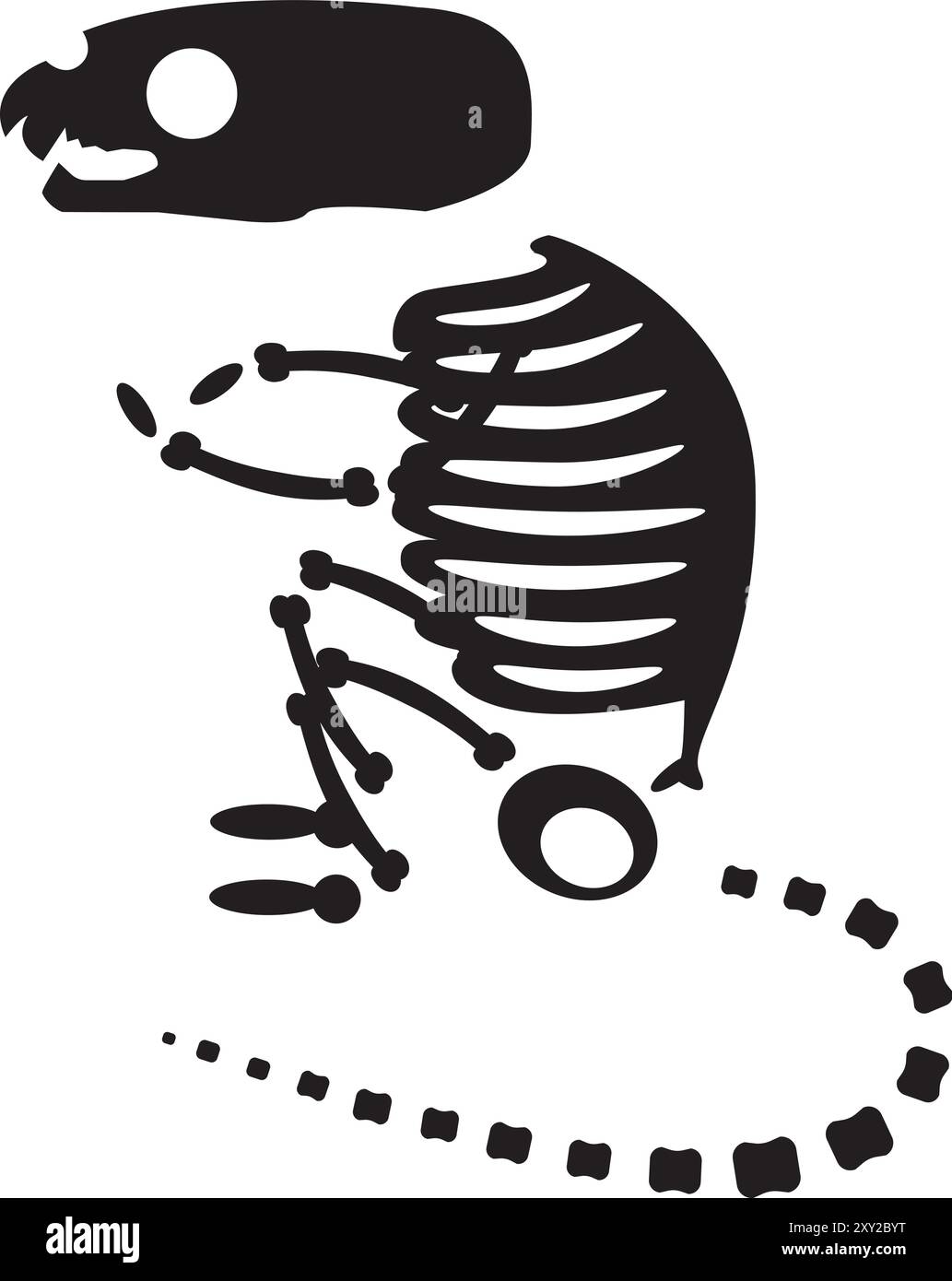 Decayed Halloween scared rat with dried skeleton bones, fairy tale ...