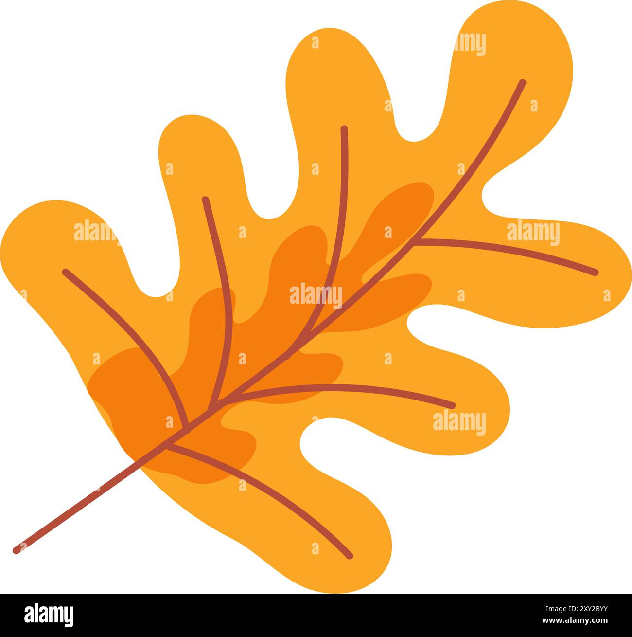 Dry herbarium oak leaf. Golden oak tree leaf. Simple color cozy ...