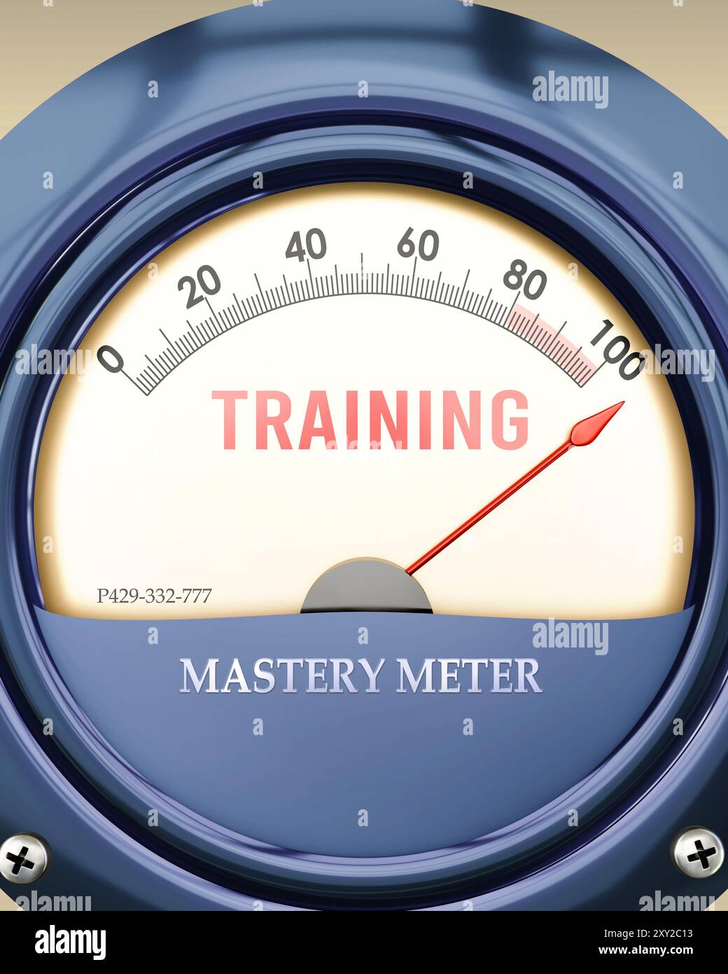 Training and mastery meter that is hitting a full scale hi-res stock ...