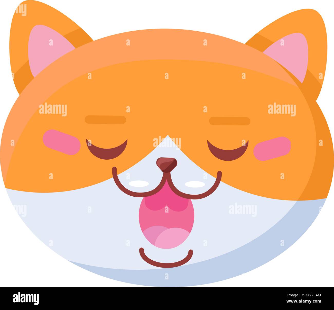 Happy purring red cat. Good mood pet. Element for design of pet store ...