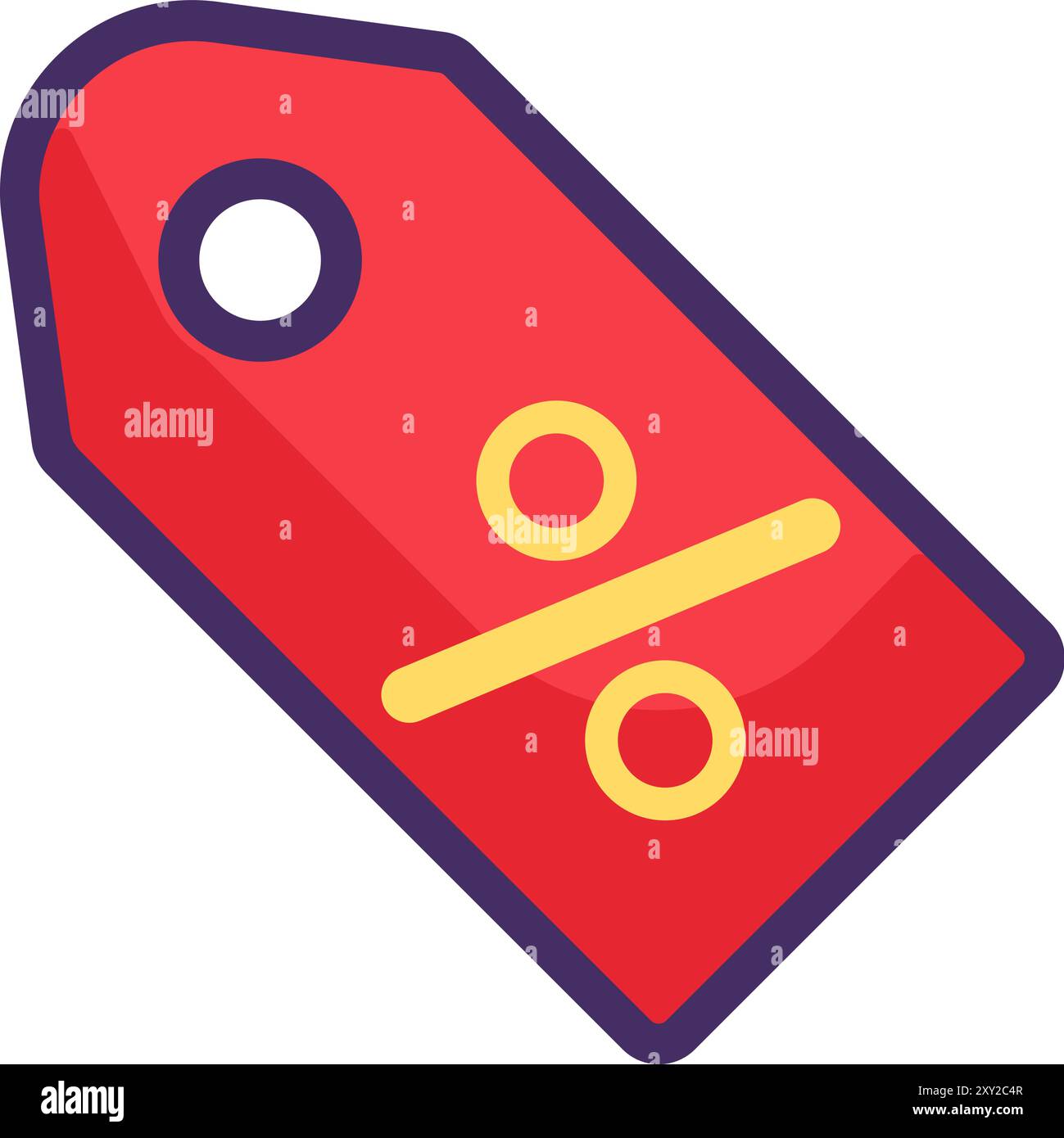 Rectangular badge with percent sign. Red discount coupon, shopping ...