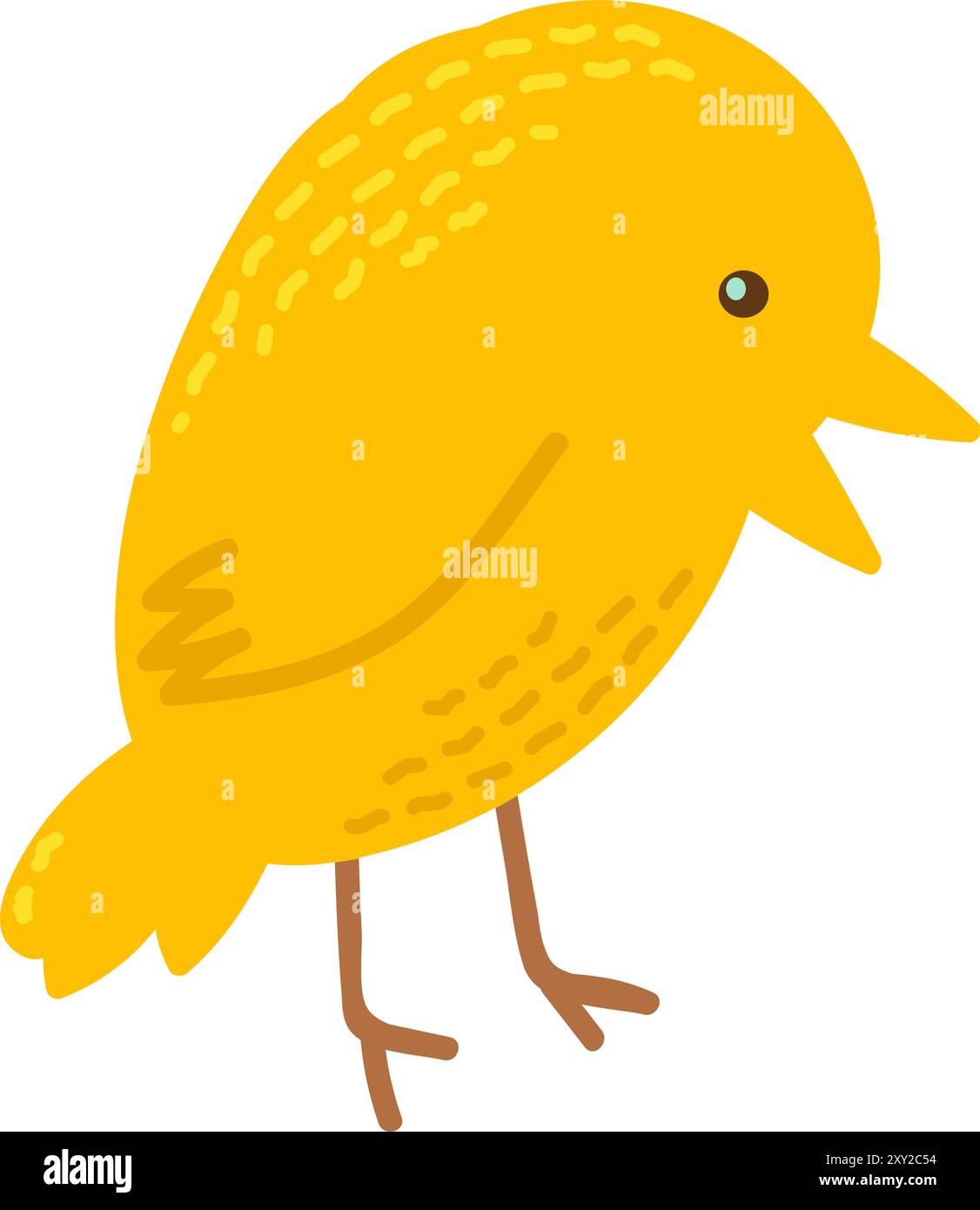 Little yellow canary bird. Bright songbird. Simple color cozy ...