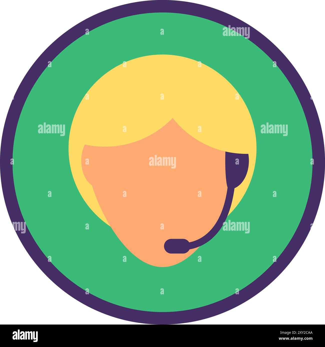 Round support operator sticker. Call hotline, shopping process flat ...