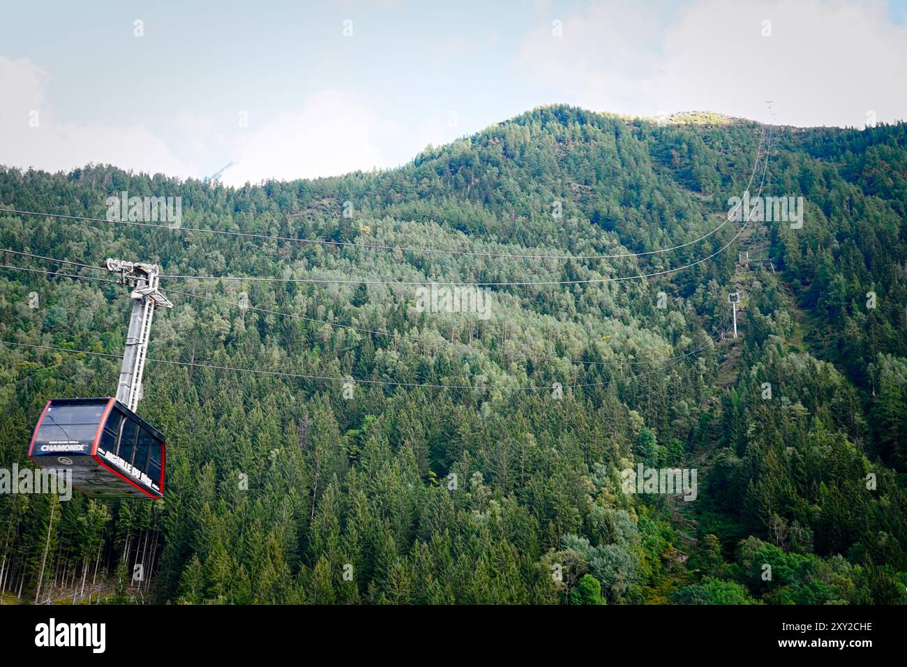 Cable Car Ascending to Mer de Glace, Mont Blanc Massif in Chamonix ...