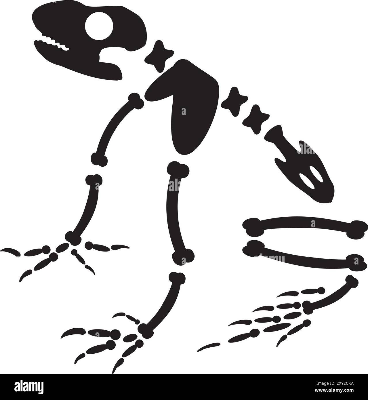 Decayed Halloween big toad frog with dried skeleton bones, fairy tale ...