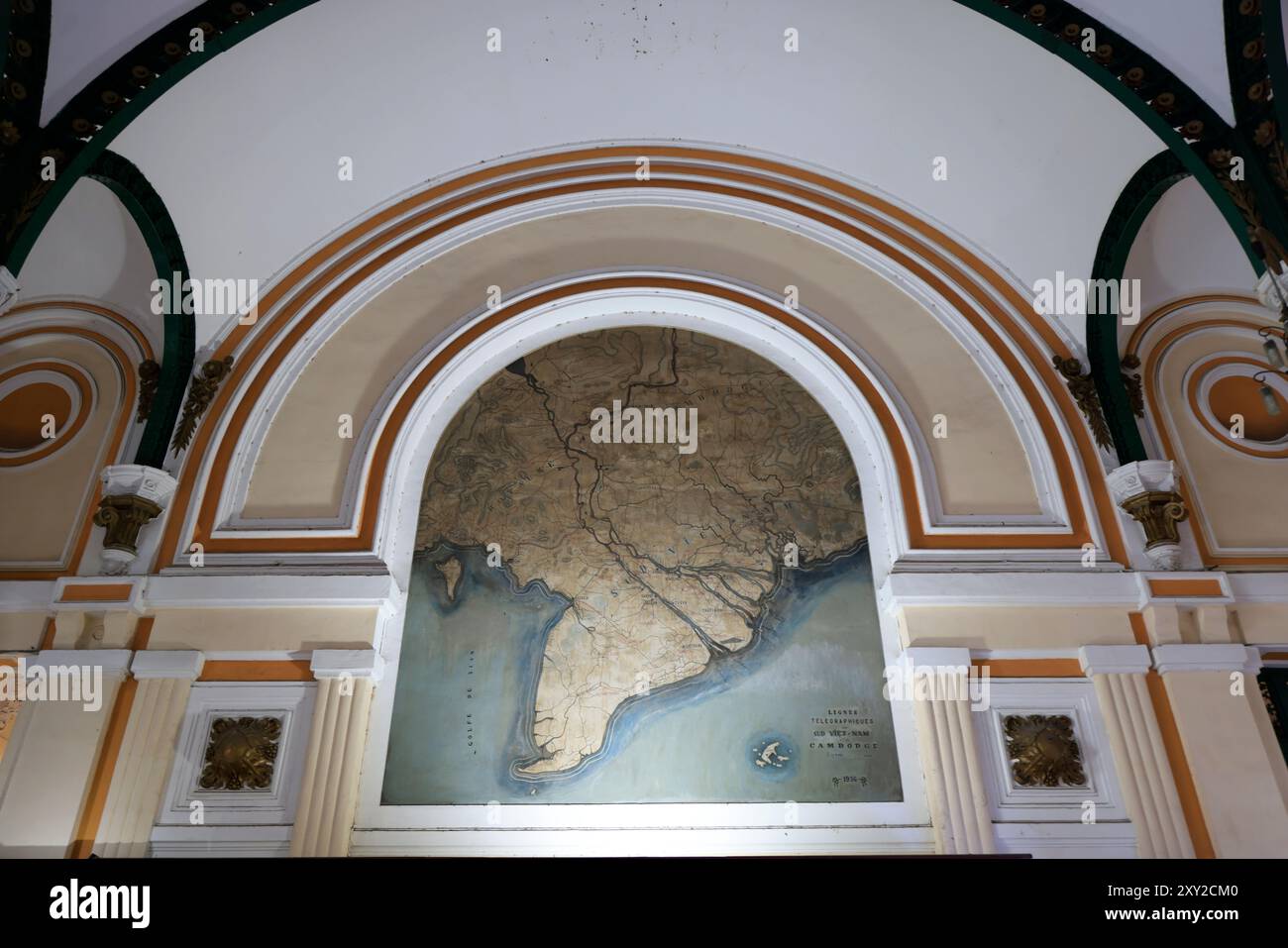 Detail of the old Central Post Office -Buu Dien in Ho Chi Minh, Vietnam ...