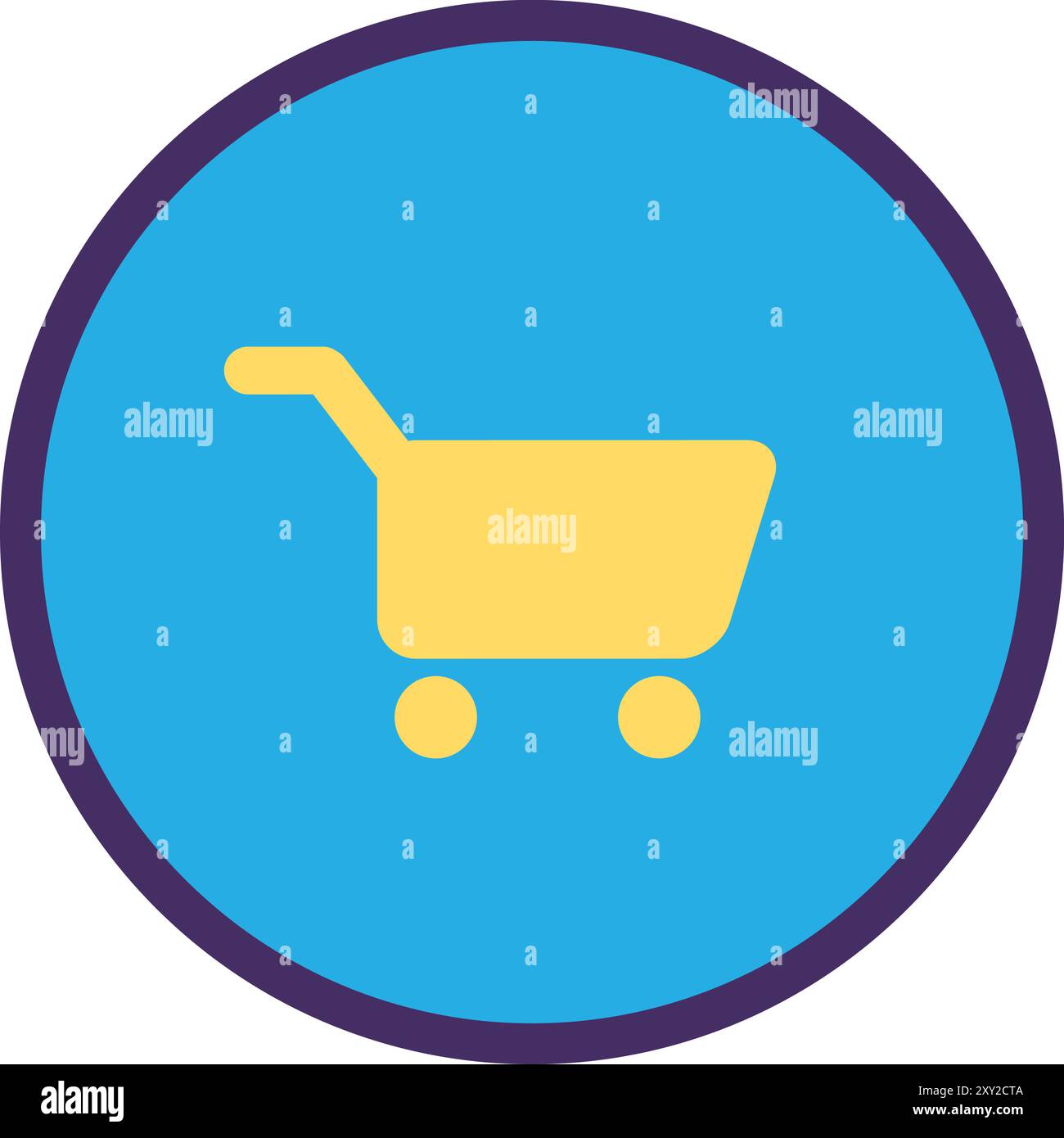 Shopping basket on wheels. Information store sticker, shopping process ...