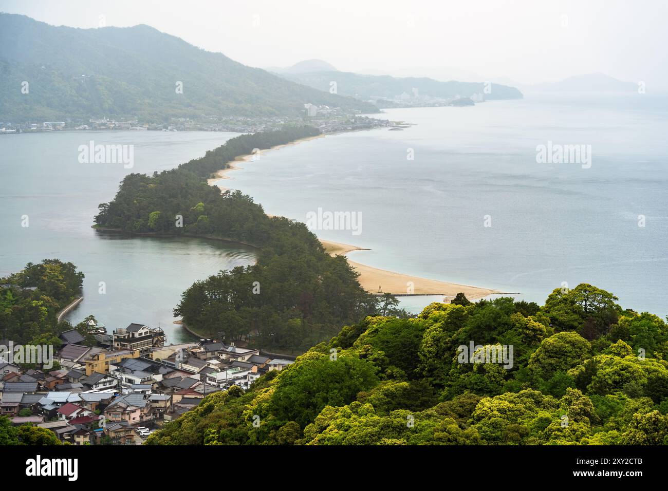 View from the mountain top with the Amanohashidate Sandbar, Japans ...