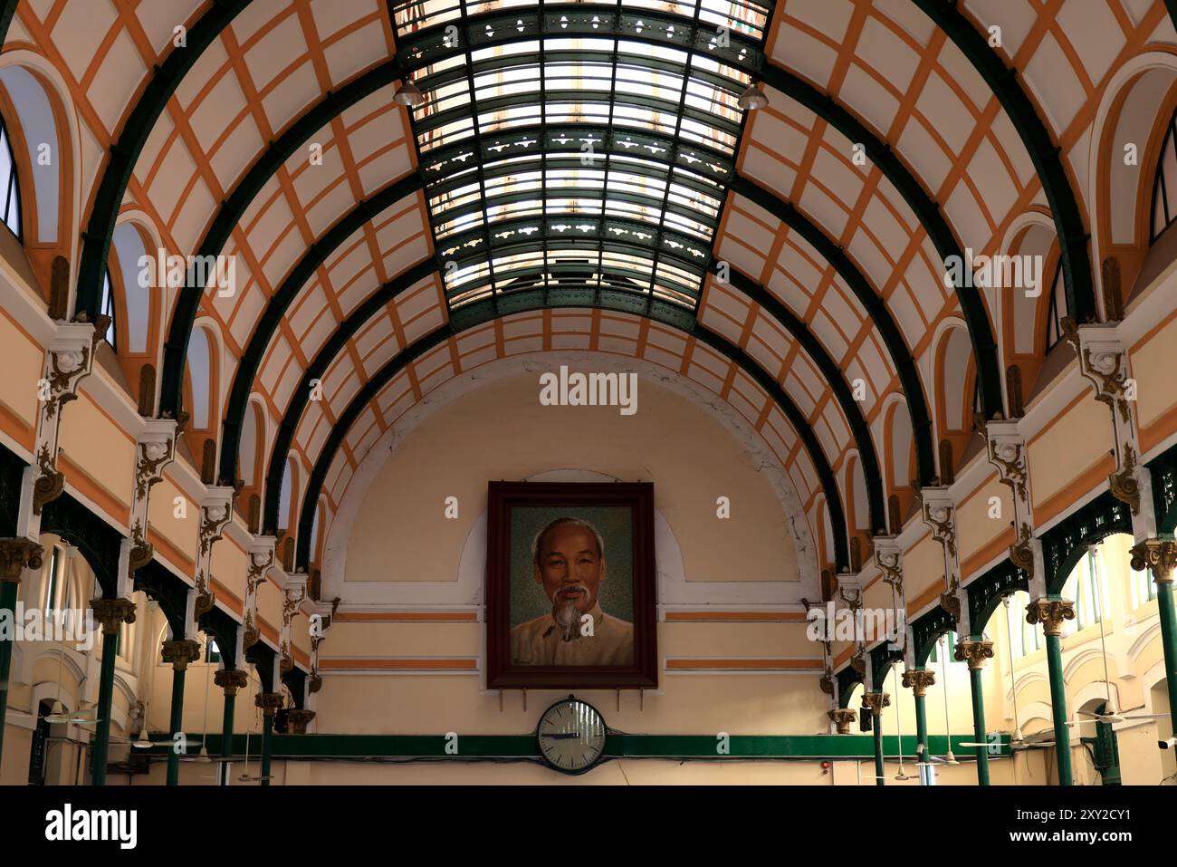 Detail of the old Central Post Office -Buu Dien in Ho Chi Minh, Vietnam ...