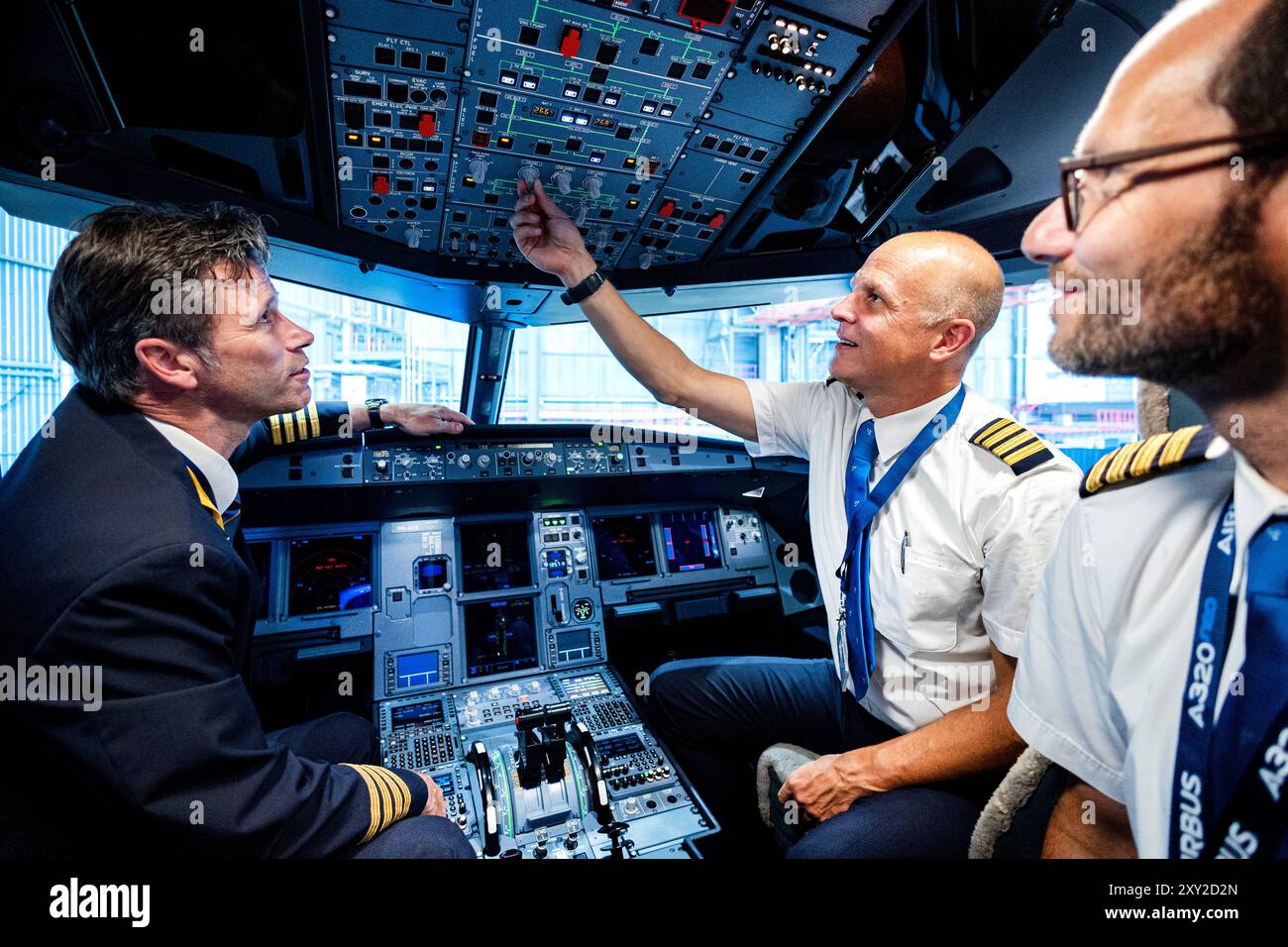 SCHIPHOL - The cockpit of the new KLM Airbus A321neo aircraft. For KLM ...