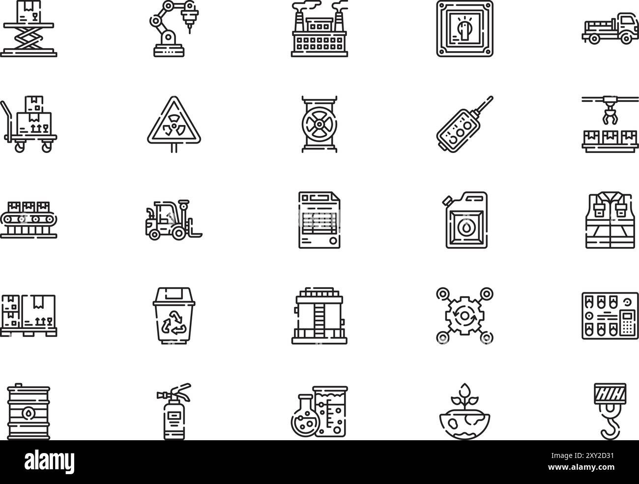 Factory icons pack collection is a vector illustration with editable ...