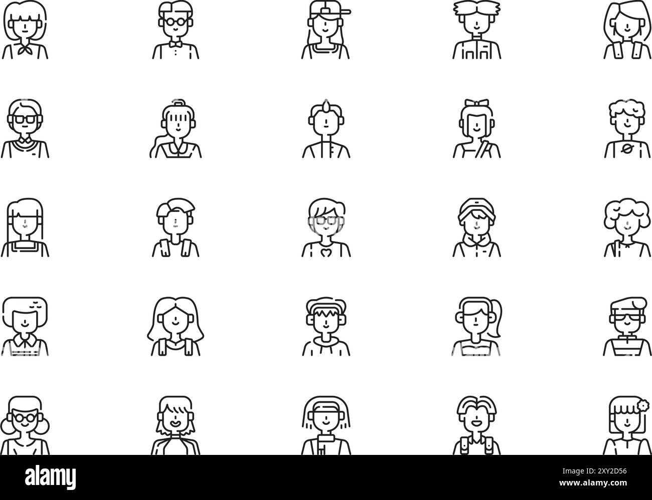Students avatars icons collection is a vector illustration with ...