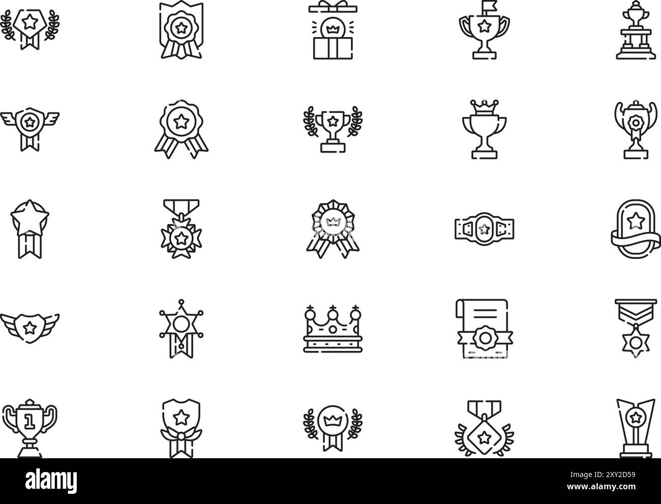 Reward and badges icons collection is a vector illustration with ...