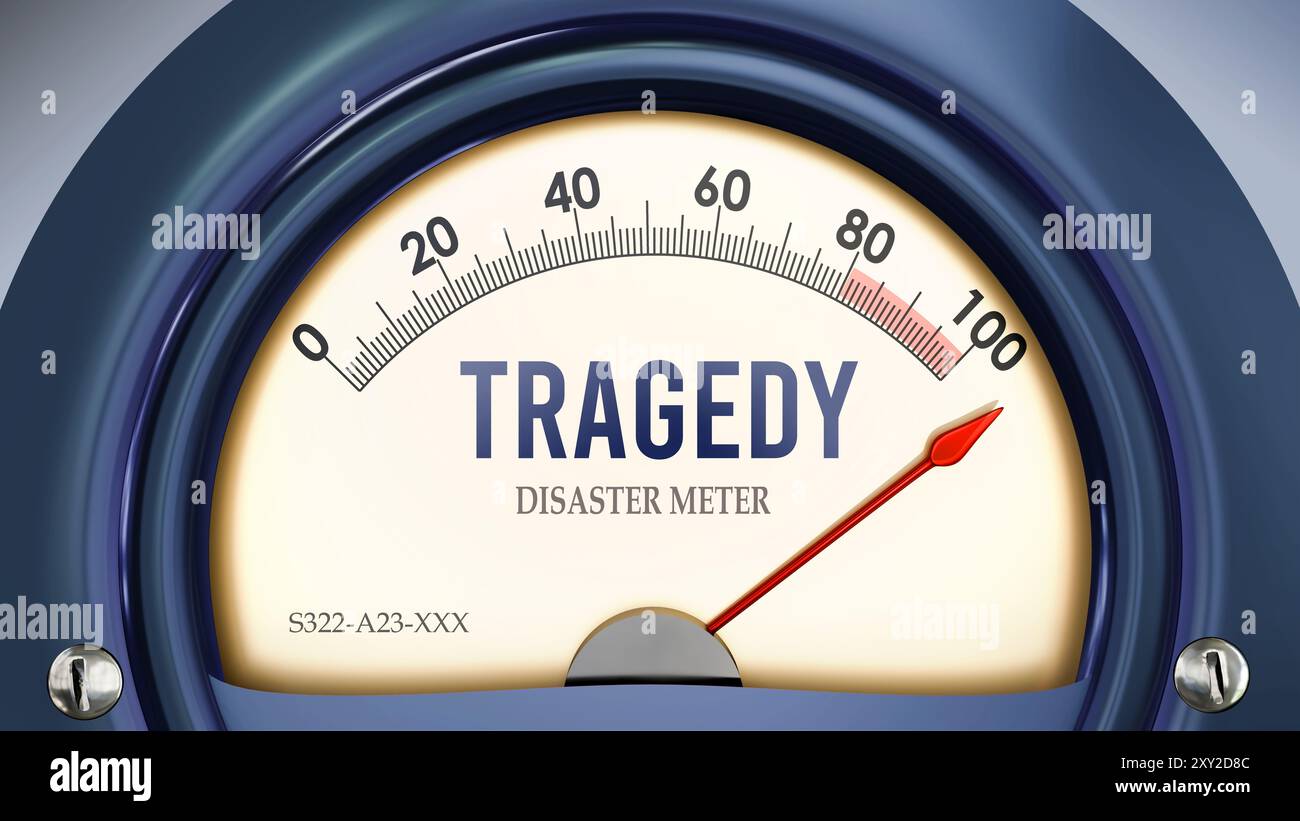 Tragedy and Disaster Meter that is hitting a full scale, showing a very ...
