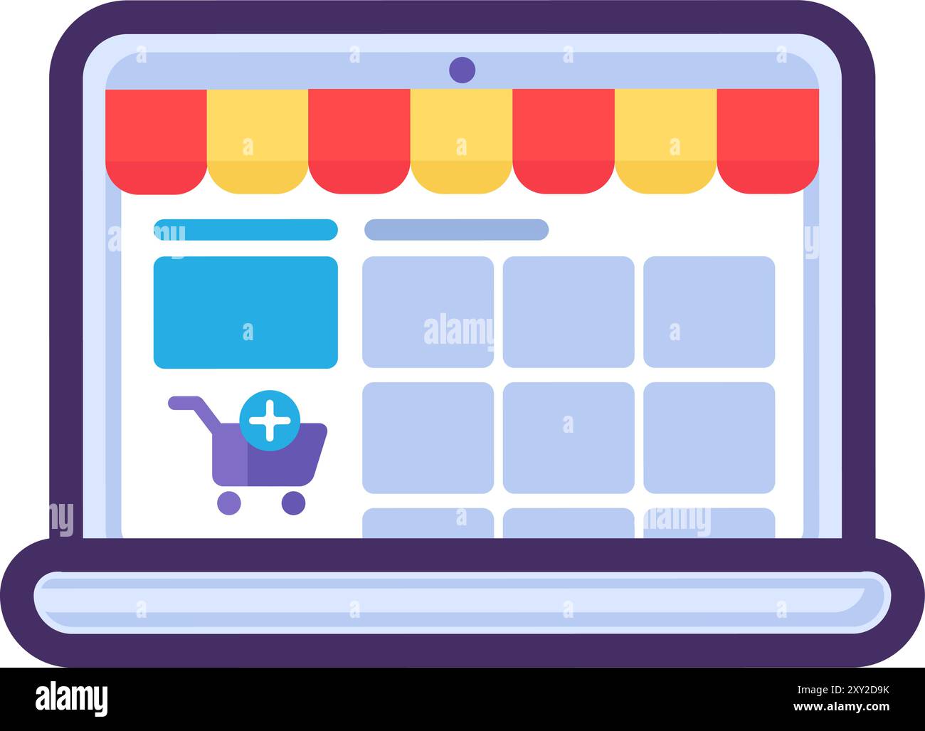 Online store page on laptop screen. Remote purchase of goods, shopping ...