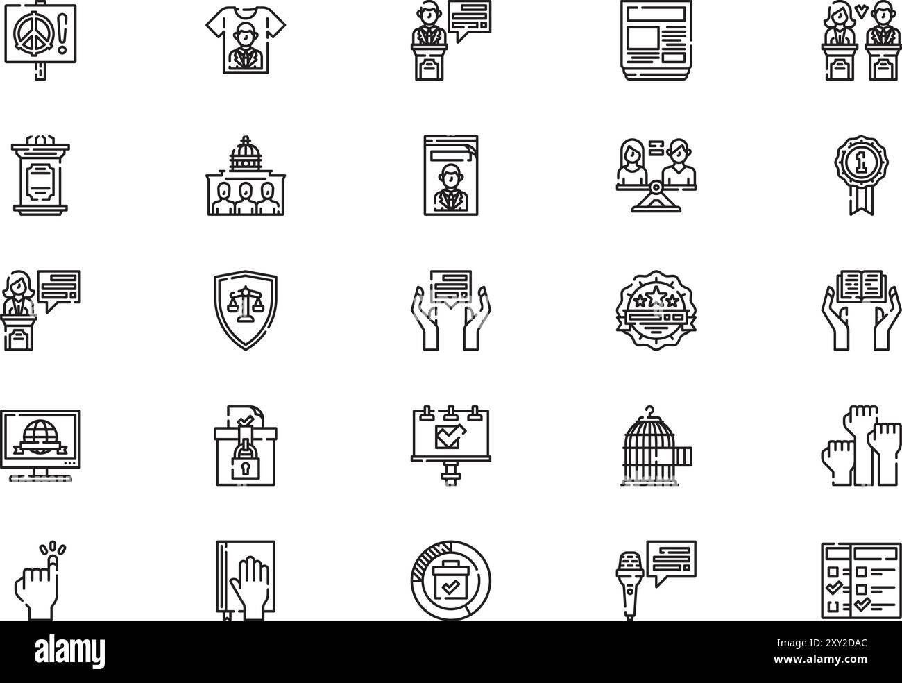 Democracy icons collection is a vector illustration with editable ...