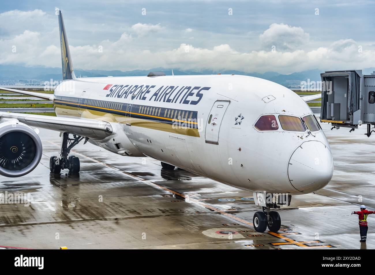 Osaka, Japan - 05.13.2024: A Singapore Airlines airplane or aircraft at ...