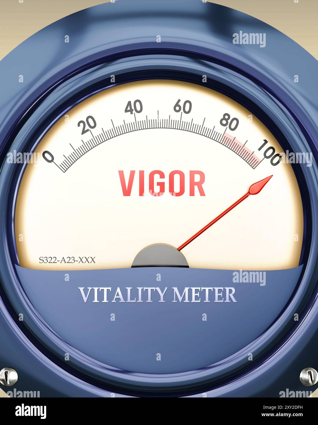 Vigor and Vitality Meter that is hitting a full scale, showing a very ...
