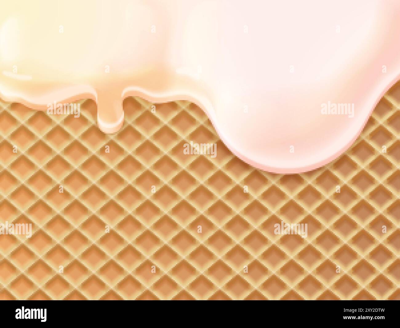 Ice cream waffle texture. Realistic icecream waffles melting frozen ...