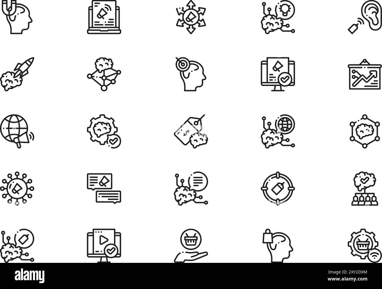 Neuromarketing icons collection is a vector illustration with editable stroke Stock Vector Image ...