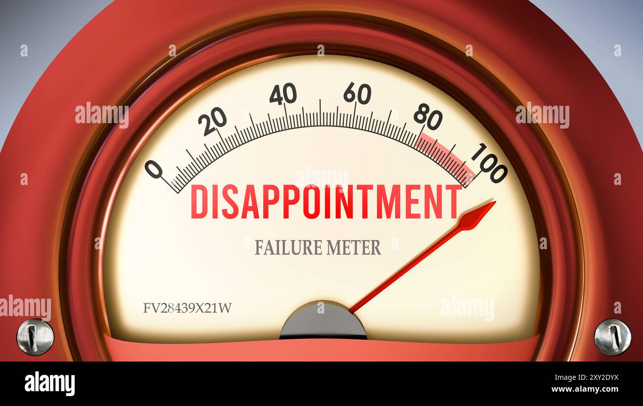 Disappointment and failure that is hitting a full scale hi-res stock ...