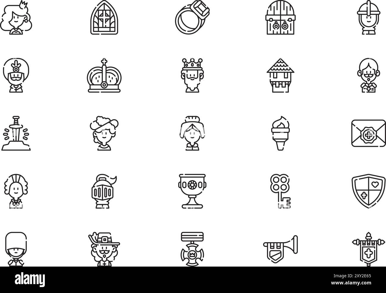 Royalty icons collection is a vector illustration with editable stroke ...