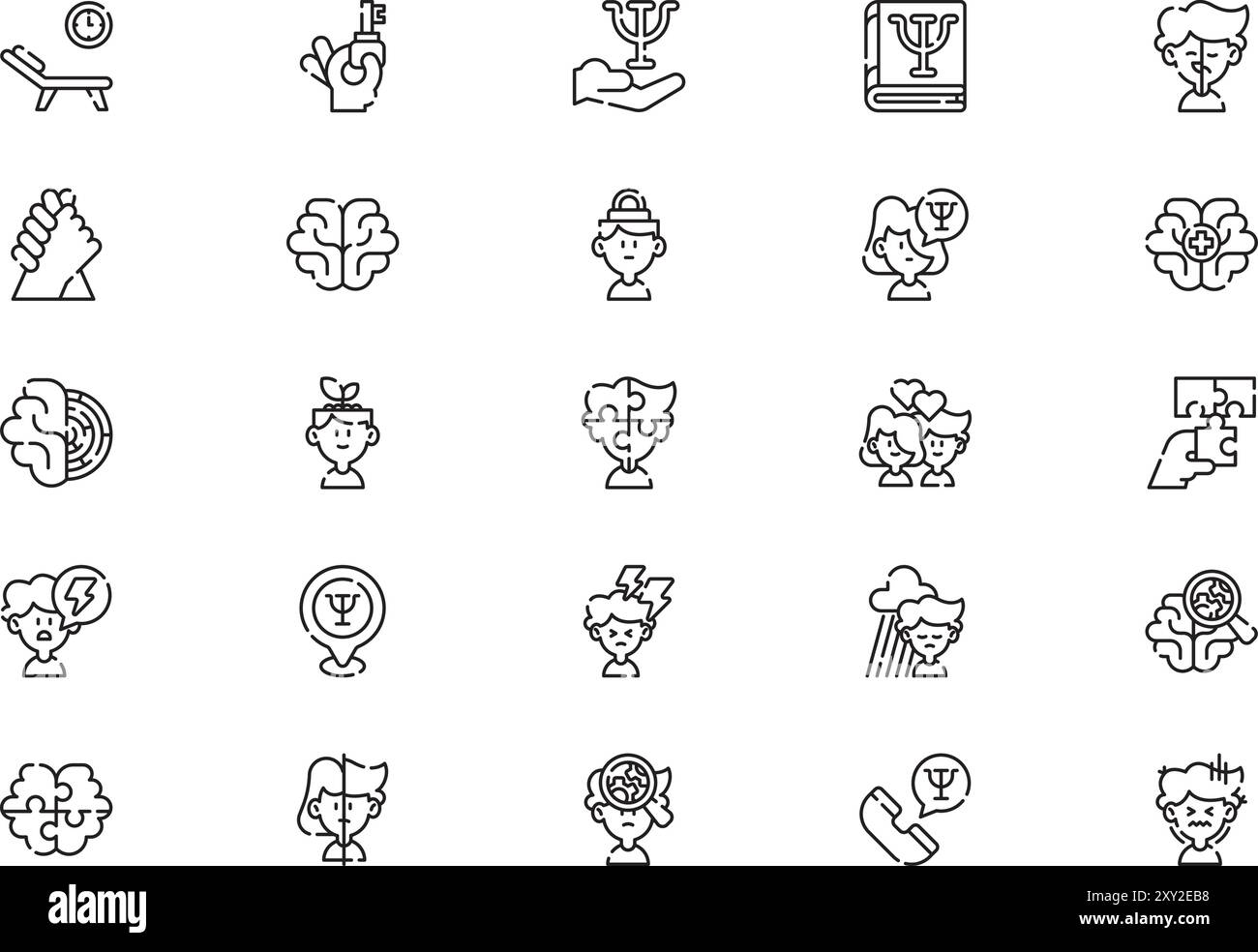 Psychology icons collection is a vector illustration with editable ...
