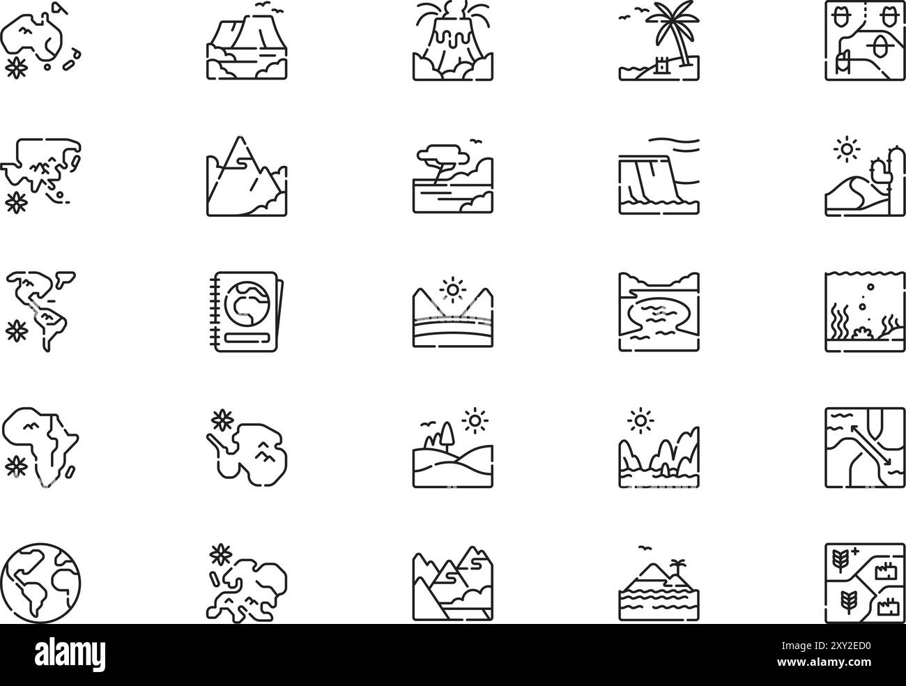 Geography icons collection is a vector illustration with editable ...