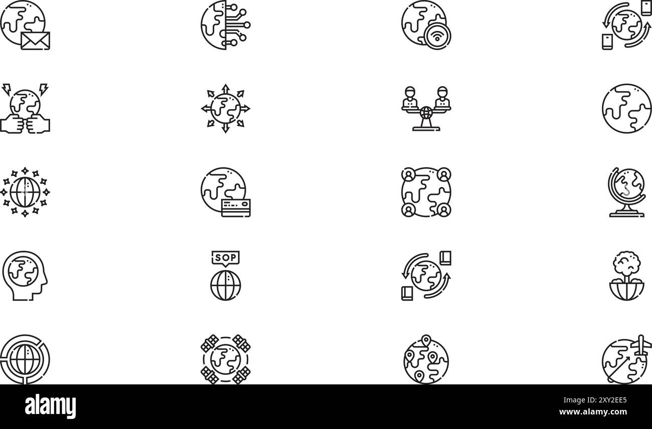 Globalization icons collection is a vector illustration with editable ...