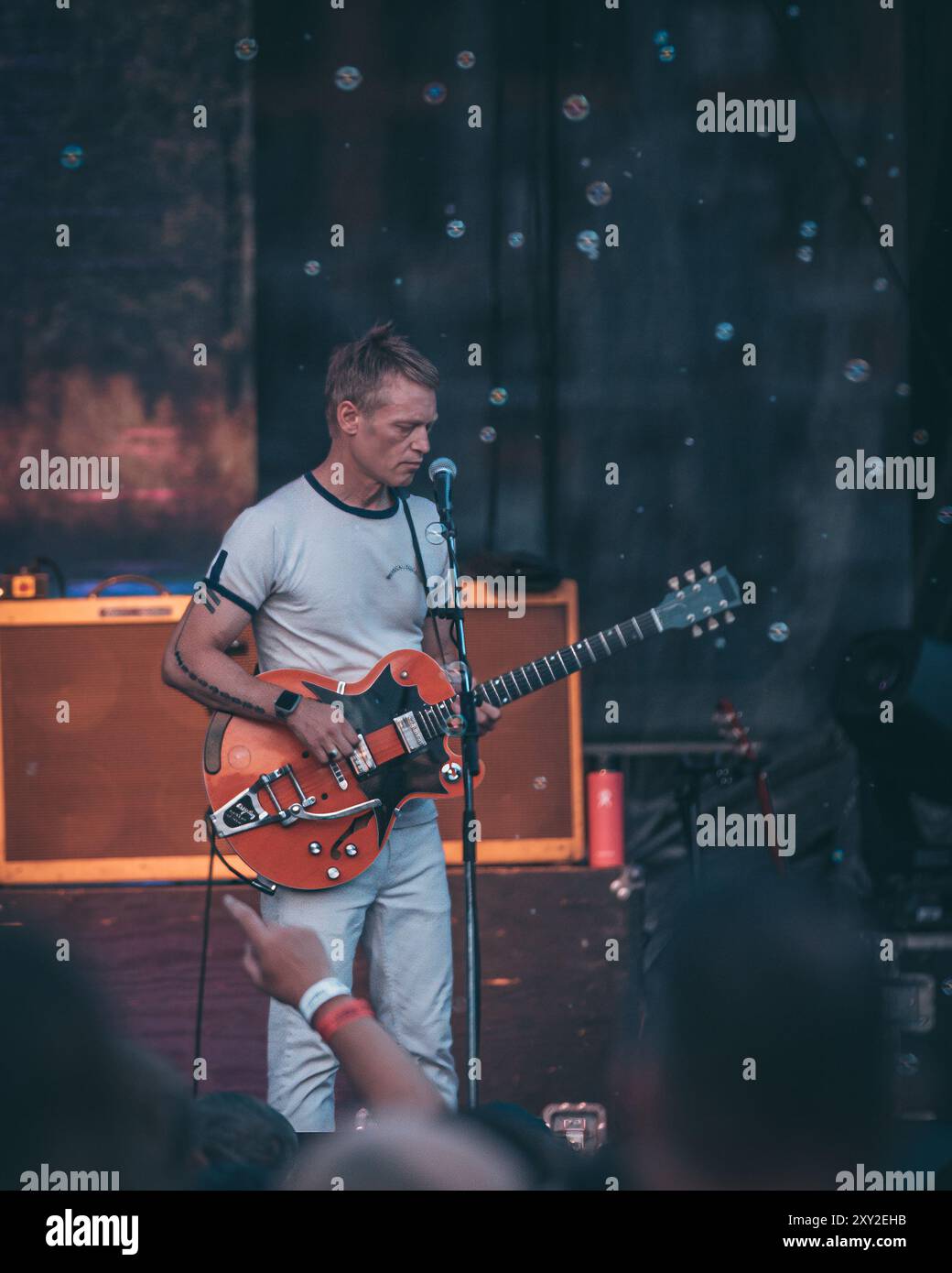 The band CAKE with lead vocalist John McCrea performing in Richmond ...