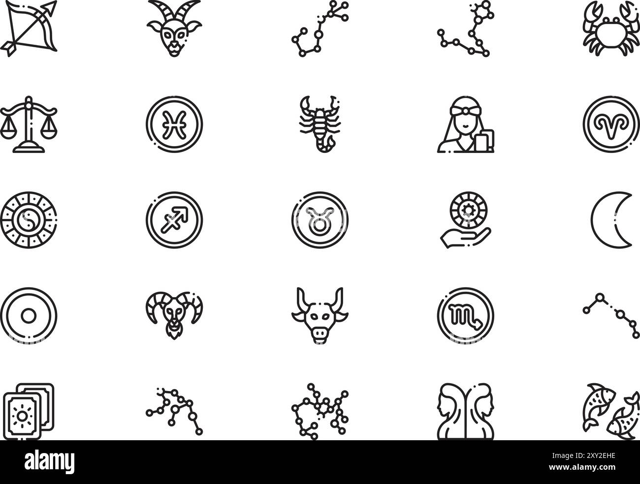 Horoscope icons collection is a vector illustration with editable ...