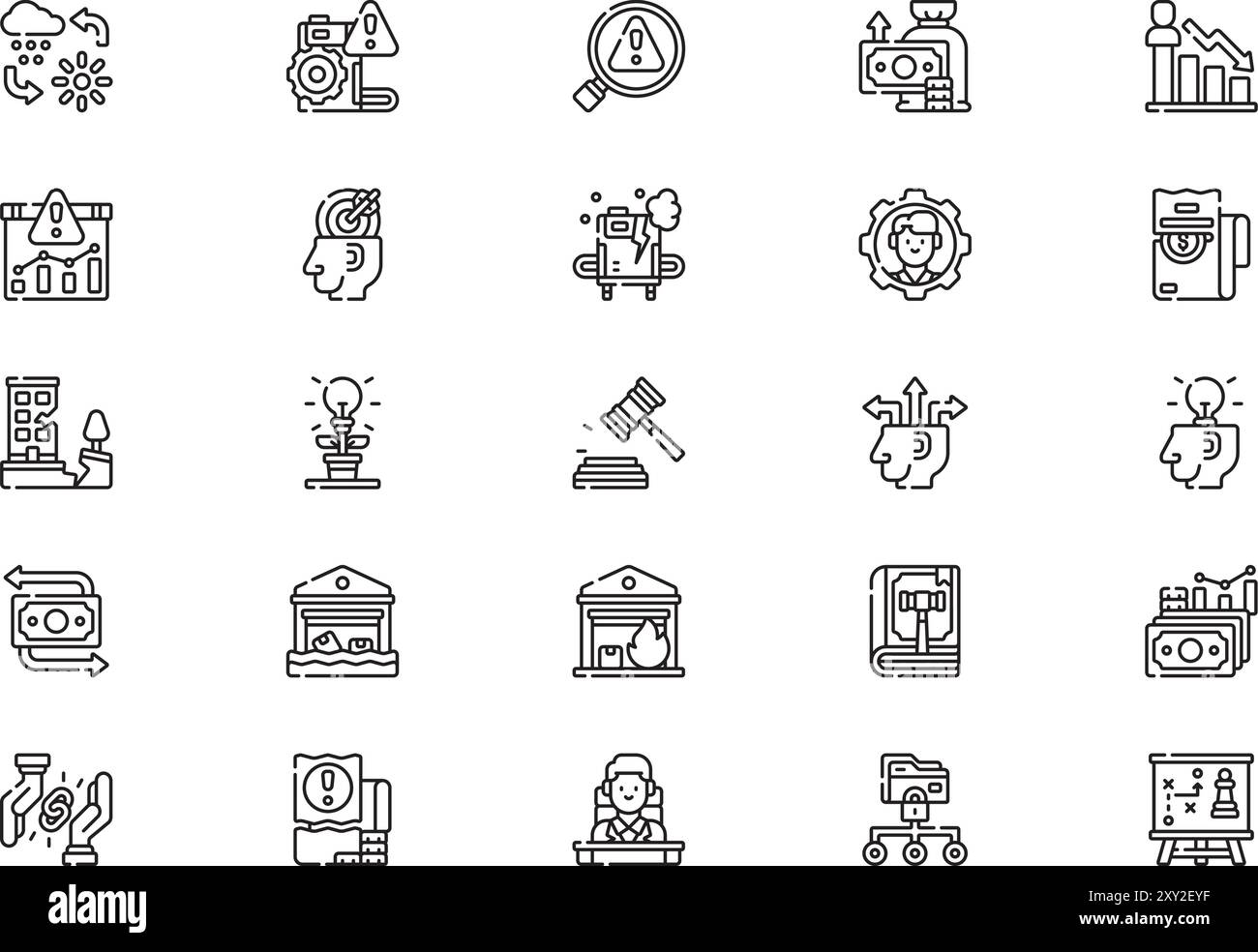 Business risks icons collection is a vector illustration with editable ...