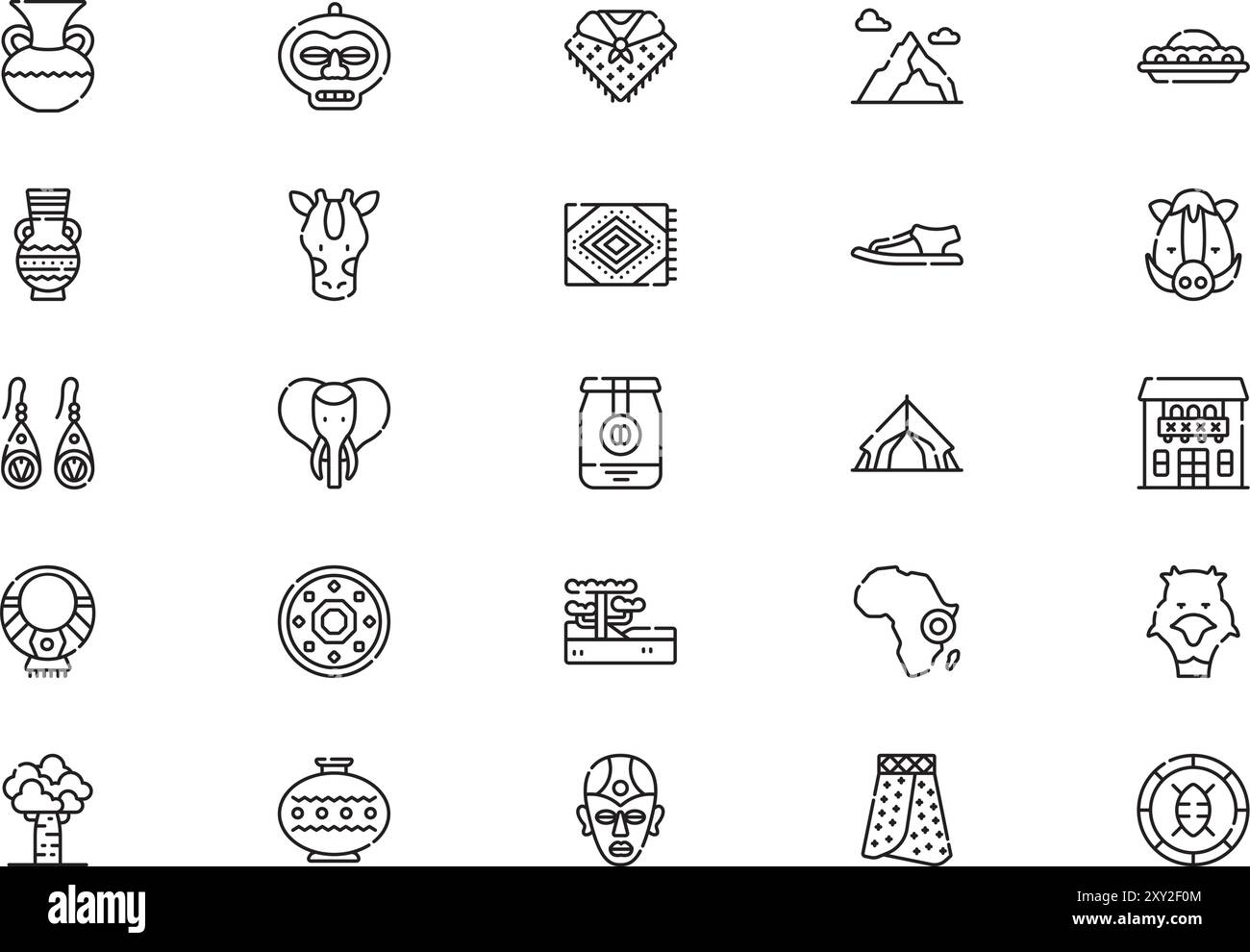 Kenya icons collection is a vector illustration with editable stroke ...
