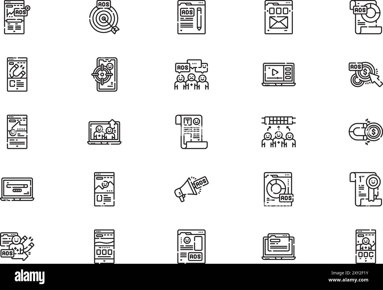 Inbound marketing icons collection is a vector illustration with ...