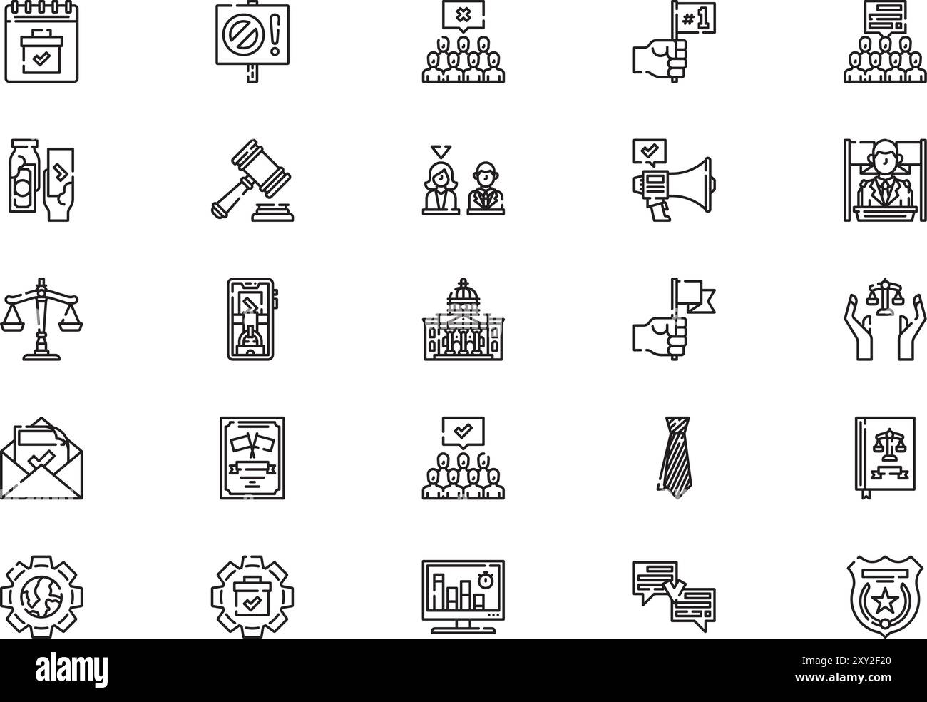 Democracy icons collection is a vector illustration with editable ...
