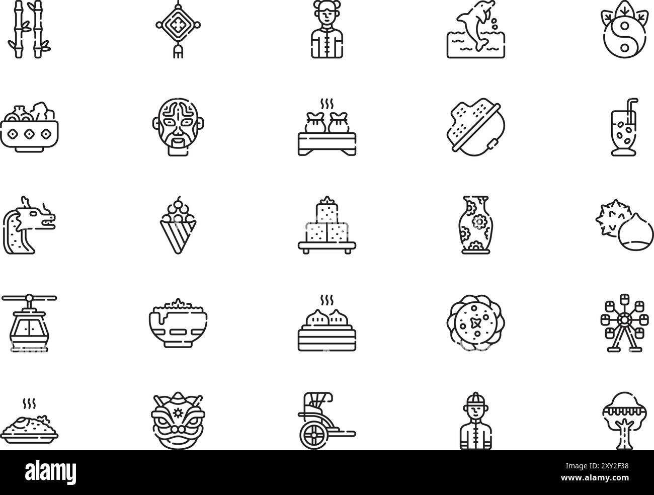 Hong kong icons collection is a vector illustration with editable ...