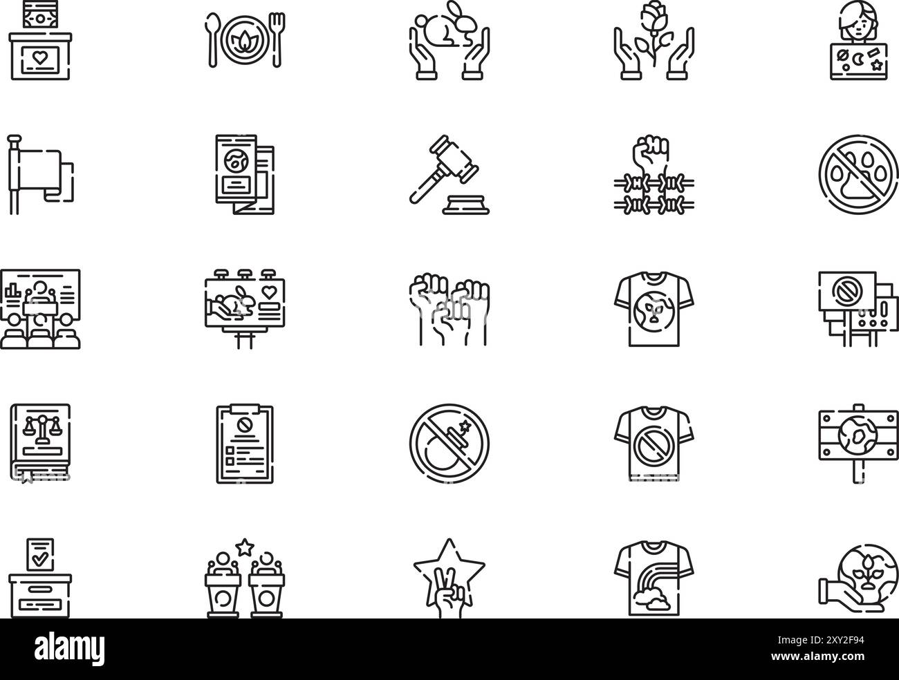 Activism icons collection is a vector illustration with editable stroke ...
