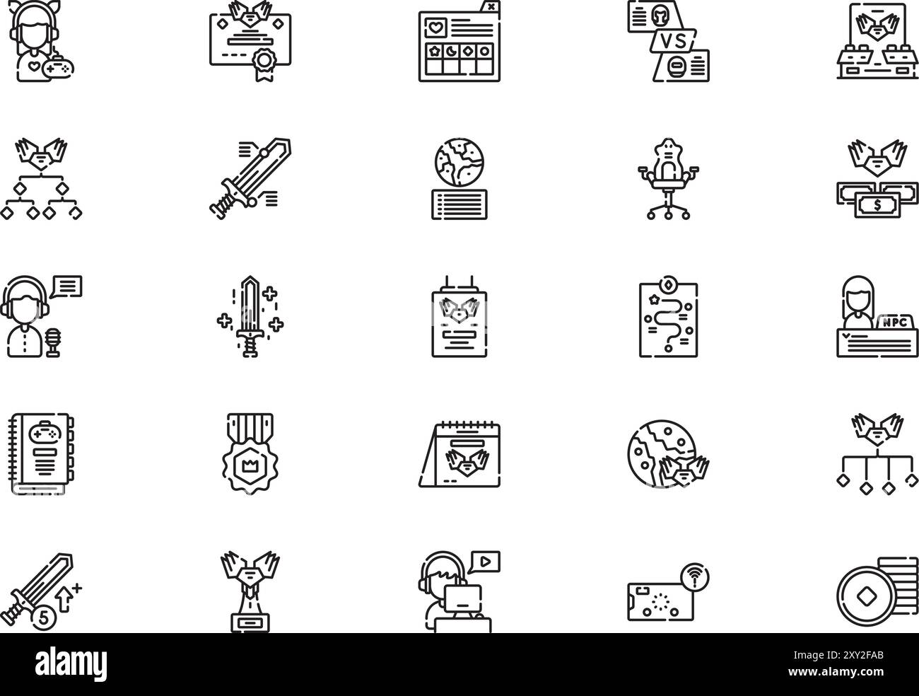 Esports icons collection is a vector illustration with editable stroke ...
