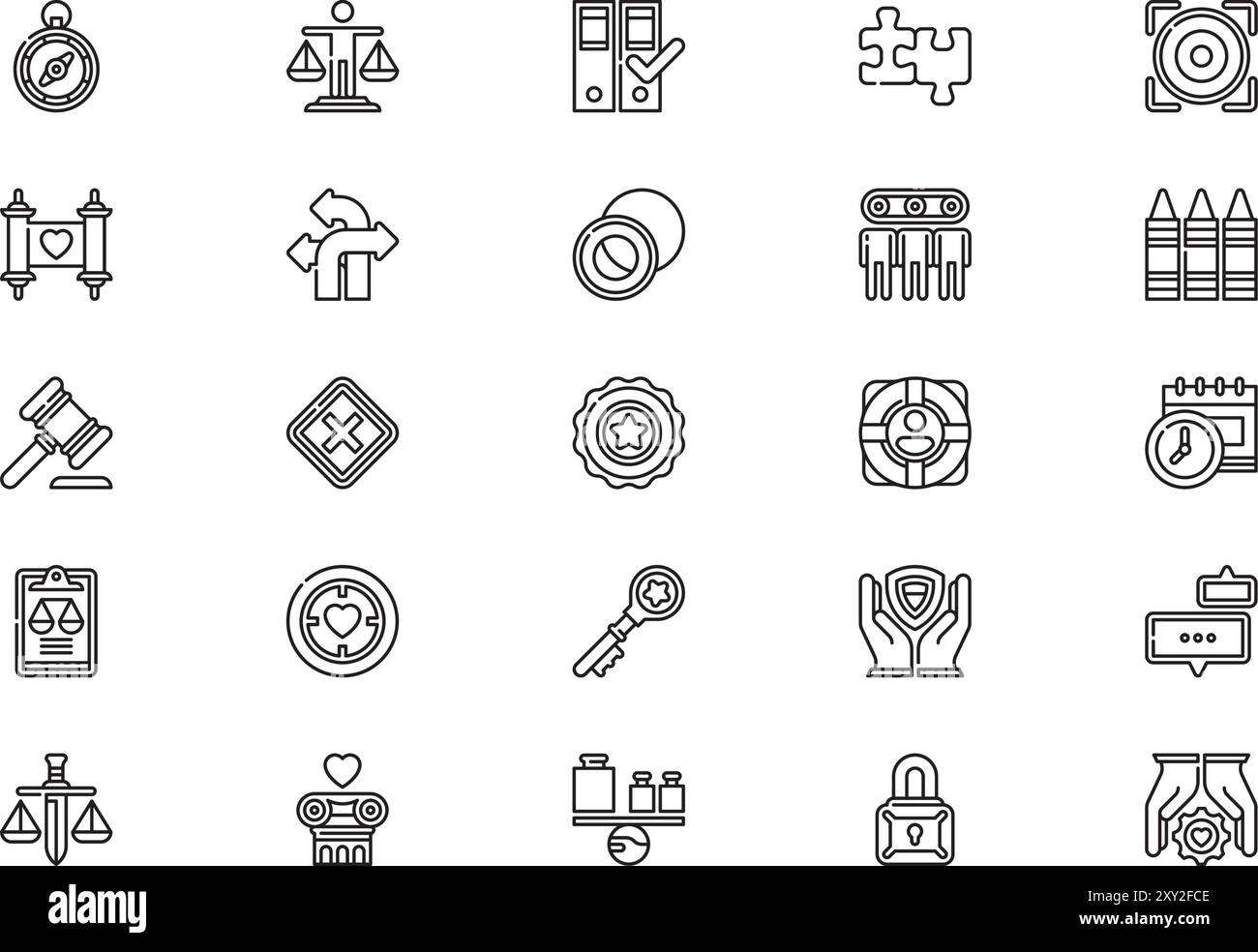 Business ethics icons collection is a vector illustration with editable ...